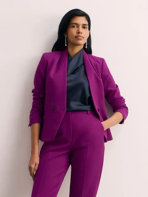 The Fold Arno Sculpt Stretch Crepe Blazer - Purple