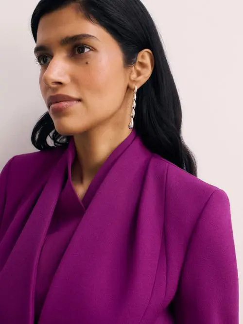 The Fold Arno Sculpt Stretch Crepe Blazer - Purple