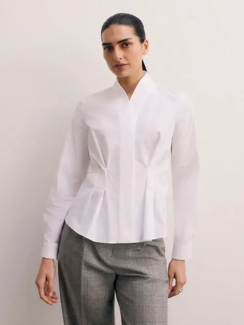 The Fold Avio Cotton Blouse - White