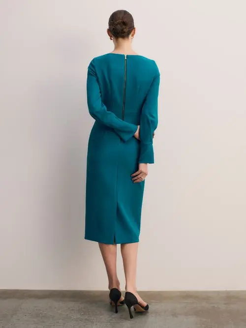 The Fold Aubrey Sculpt Crepe Dress