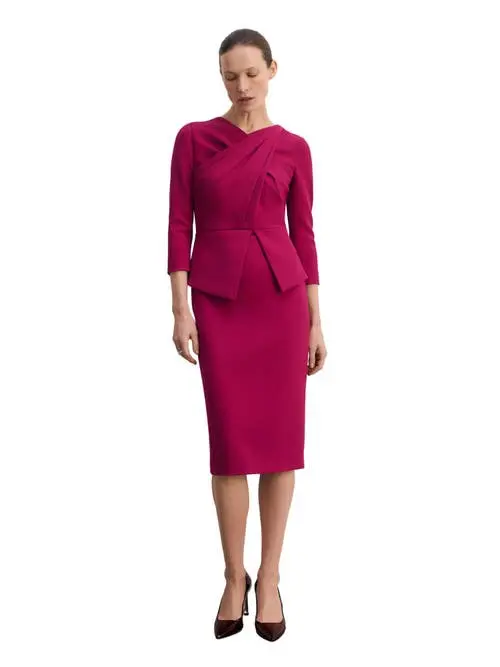 The Fold Alina Peplum Midi Dress
