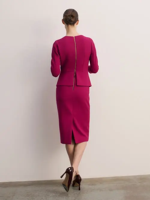 The Fold Alina Peplum Midi Dress