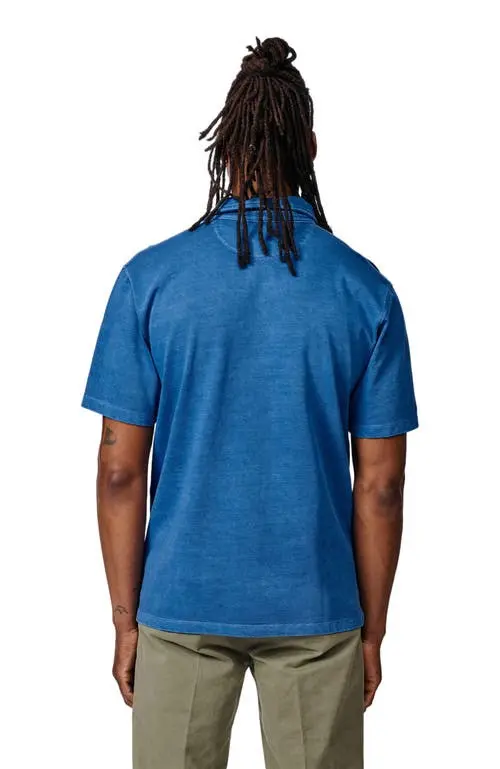 AUBIN Arkwright Heavyweight Jersey Polo - Cobalt
