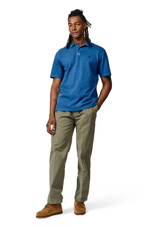 AUBIN Arkwright Heavyweight Jersey Polo - Cobalt