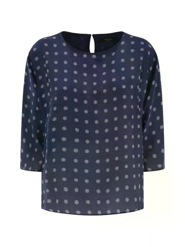 Max Mara Printed Cuff Blouse - Blue