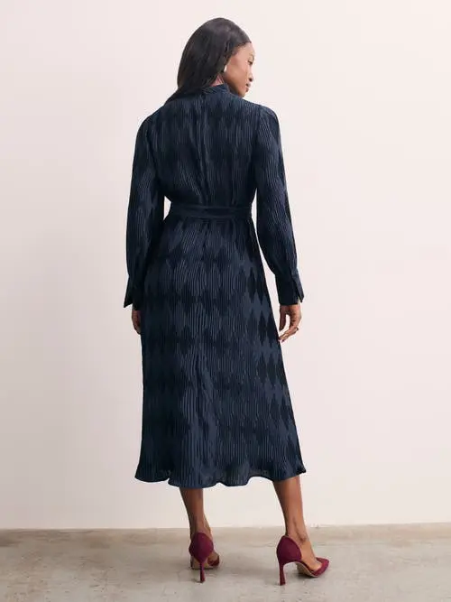 The Fold Aurellie Long Sleeve Tie Waist Dress