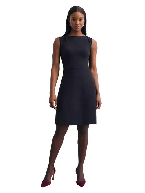 The Fold Parella Sculpt Knit Shift Dress - Navy