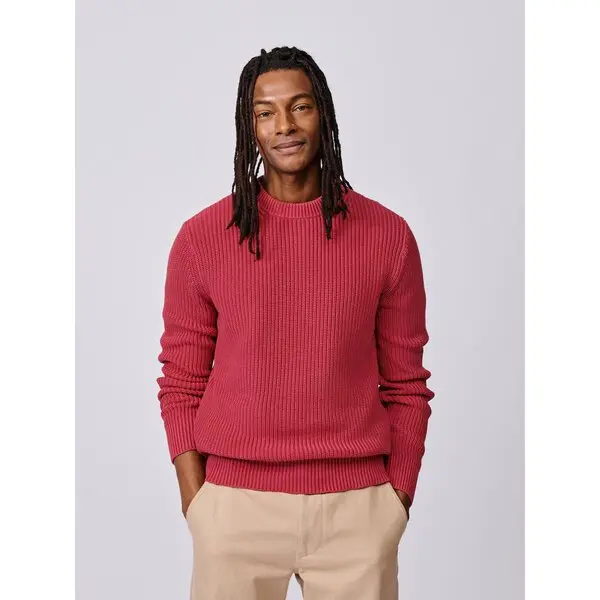 AUBIN Martin Ribbed Crew Neck Sweater - Pink