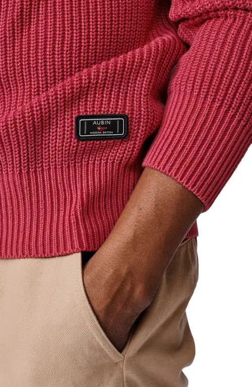 AUBIN Martin Ribbed Crew Neck Sweater - Pink