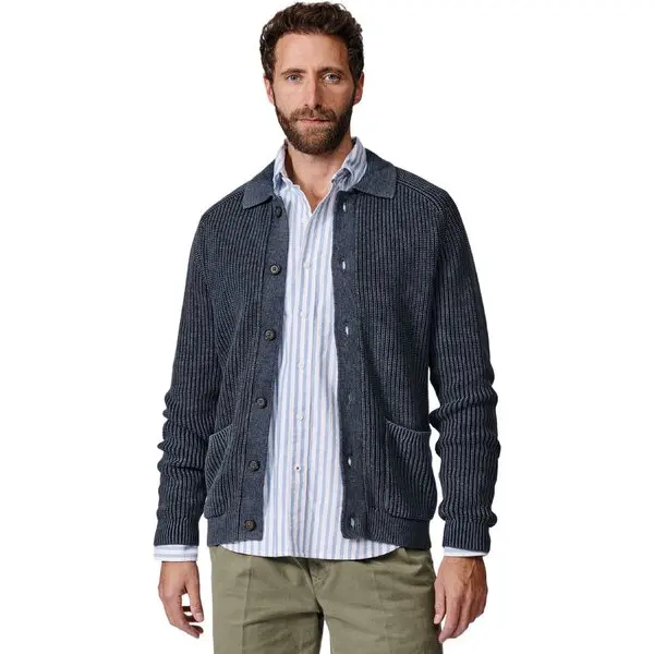 AUBIN Martin Long Sleeve Collared Cardigan