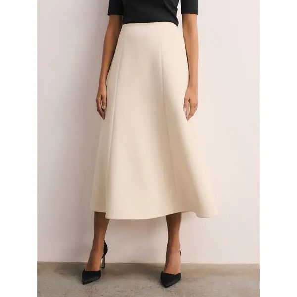 The Fold Ellingham High Waisted A-line Midi Skirt