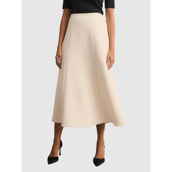 The Fold Ellingham High Waisted A-line Midi Skirt