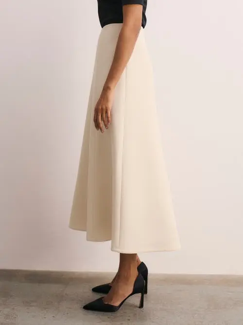 The Fold Ellingham High Waisted A-line Midi Skirt