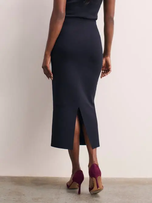 The Fold Santon Sculpt Knit Midi Skirt