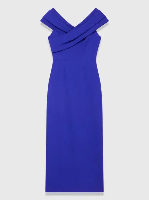 The Fold Bodycon Short Sleeve V-neck Midi Dress