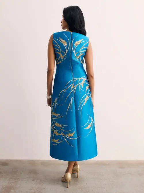The Fold Eden Jacquard Column Dress
