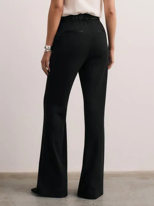 The Fold Clever Crepe Lexington Flared Trousers
