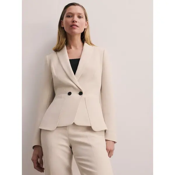 The Fold Clever Crepe Caselle Tailored Blazer - Neutral