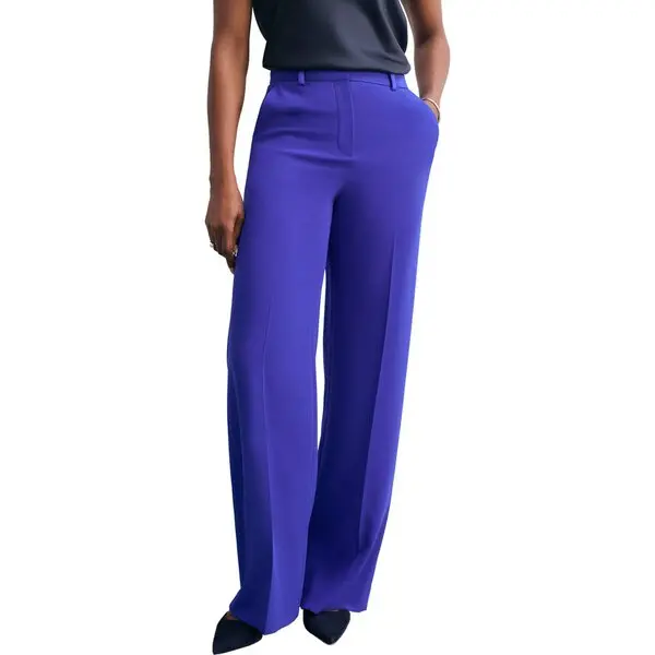 The Fold Adelaide Wide-leg Tailored Trousers - Blue