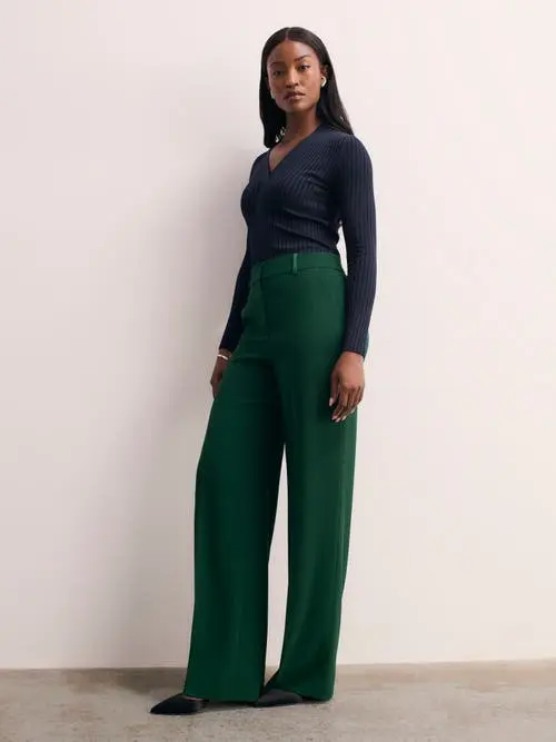 The Fold Adelaide Wide-leg Tailored Trousers - Green