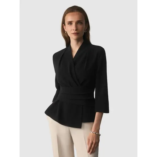 The Fold Clever Crepe Belleville Blouse - Black