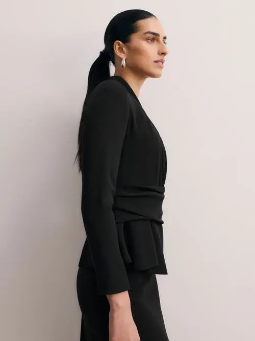 The Fold Clever Crepe Belleville Blouse - Black