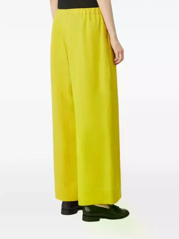 Max Mara Drawstring Wide Leg Trousers - Yellow