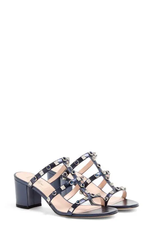 Valentino Garavani Rockstud Slide Sandal - Navy