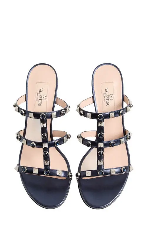 Valentino Garavani Rockstud Slide Sandal - Navy