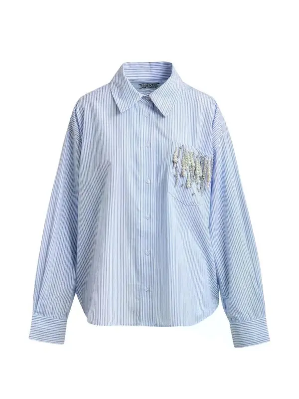 Essentiel Antwerp Striped Embellished Pocket Shirt