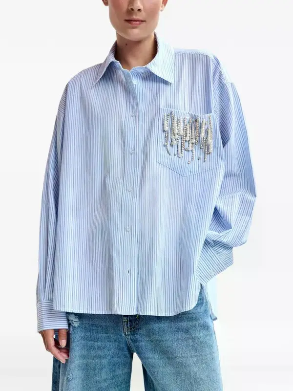 Essentiel Antwerp Striped Embellished Pocket Shirt