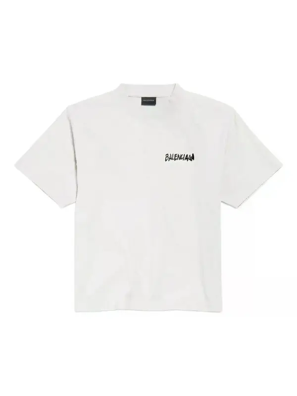 Balenciaga Masking Tape Cotton T-shirt - White