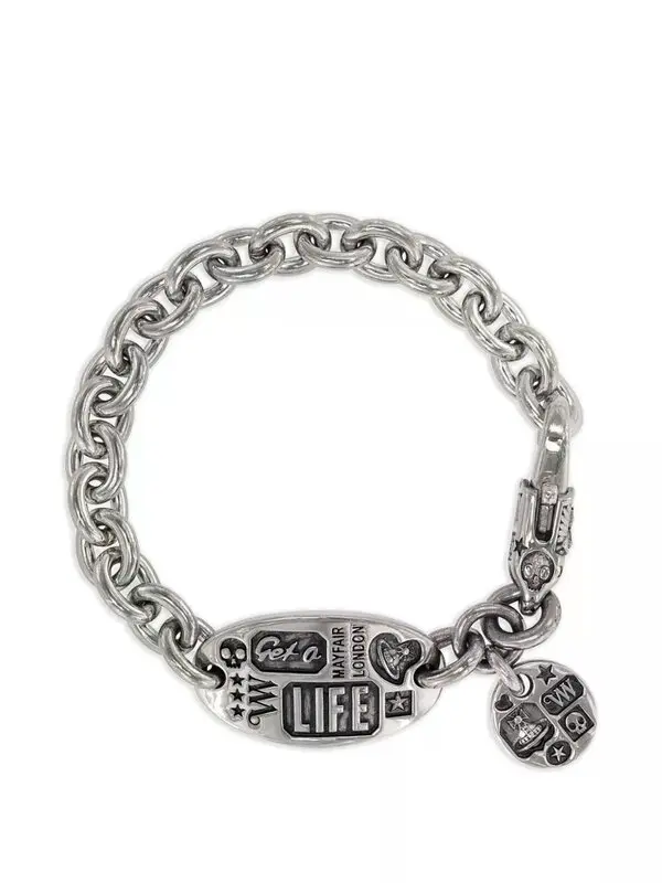 VIVIENNE WESTWOOD Lancelot Engraved-charm Bracelet - Silver