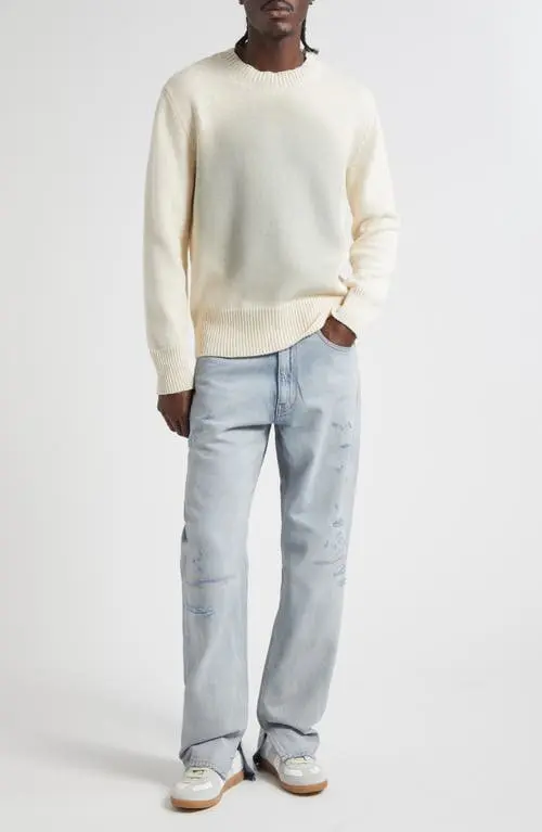 MAISON MARGIELA Distressed Straight Leg Jeans - Light Blue