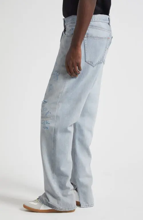 MAISON MARGIELA Distressed Straight Leg Jeans - Light Blue