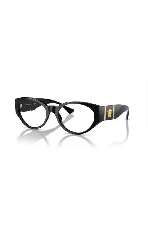 Versace 54mm Oval Optical Glasses - Black