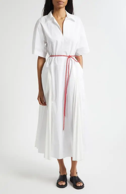 Plan C Relaxed Belted Cotton Midi Dress