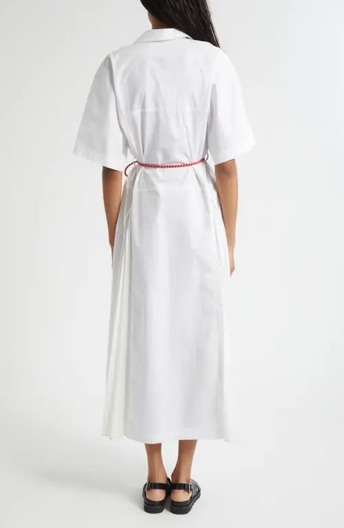 Plan C Relaxed Belted Cotton Midi Dress