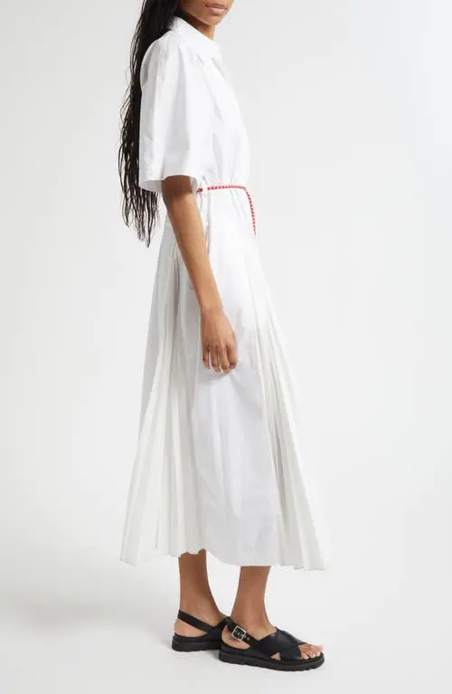Plan C Relaxed Belted Cotton Midi Dress