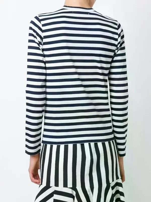 Comme Des Garçons Striped 'girl' Print T-shirt