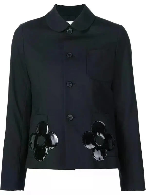 Comme Des Garçons Floral Motif Blazer - Black