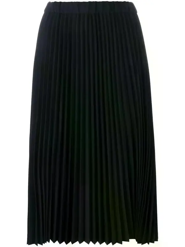 Comme Des Garçons Straight Midi Pleated Skirt - Black