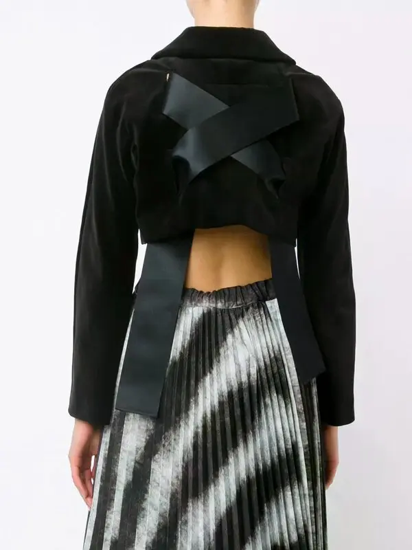 Comme Des Garçons Ribbon Detail Cropped Jacket