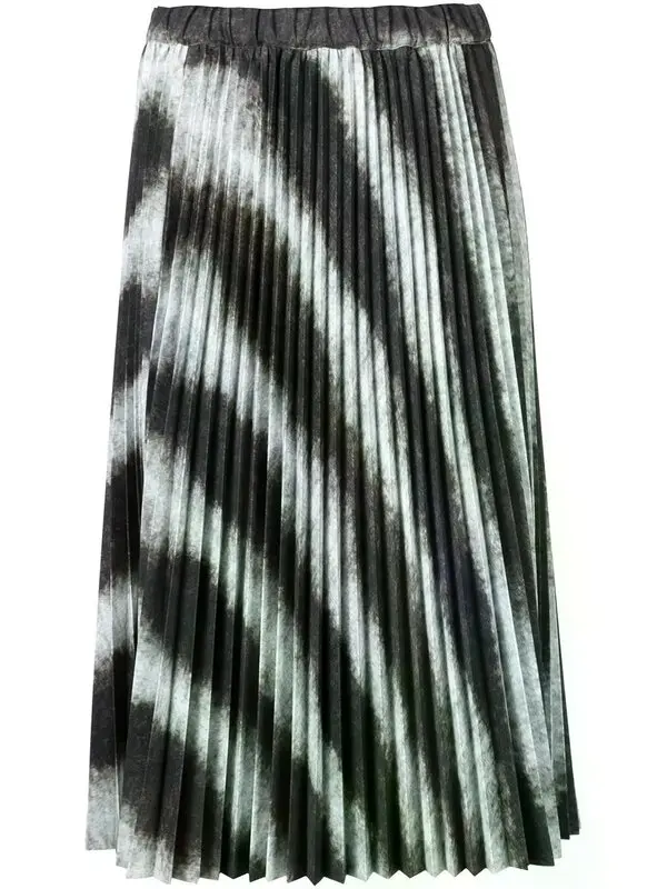 Comme Des Garçons Zebra Print Pleated Skirt - Black