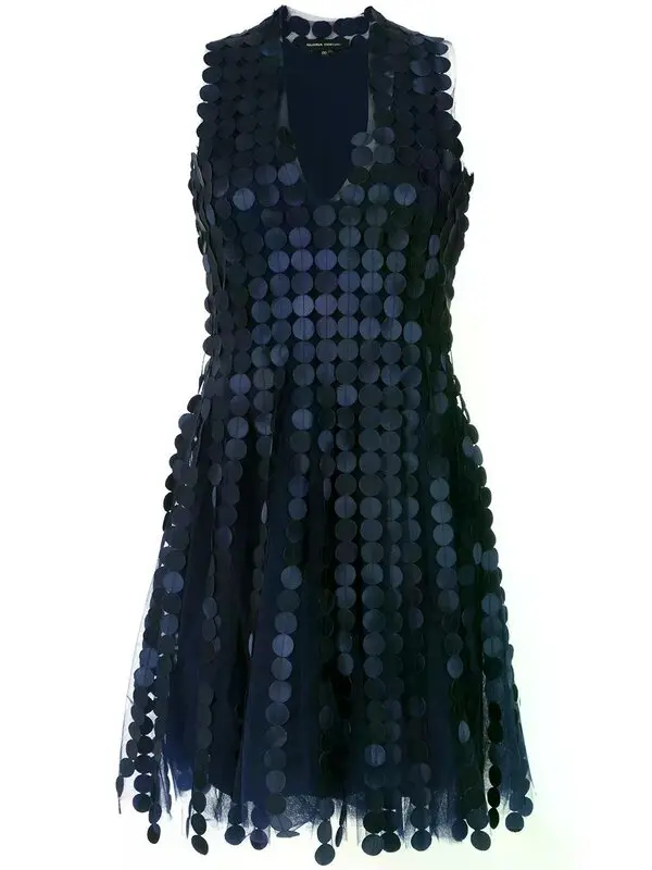 GLORIA COELHO Embroidered A-line Dress - Blue
