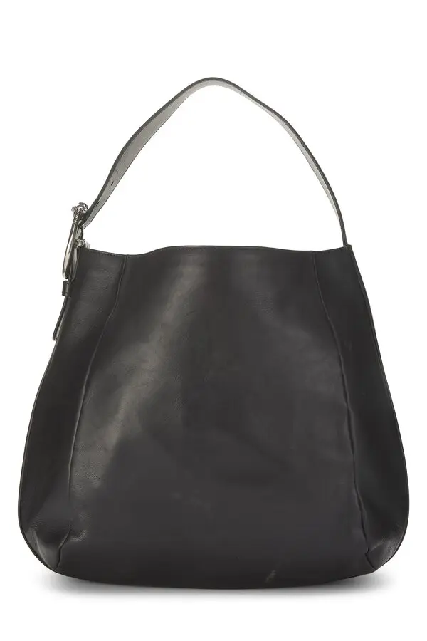 Gucci Leather Ribot Horse-head Hobo - Black