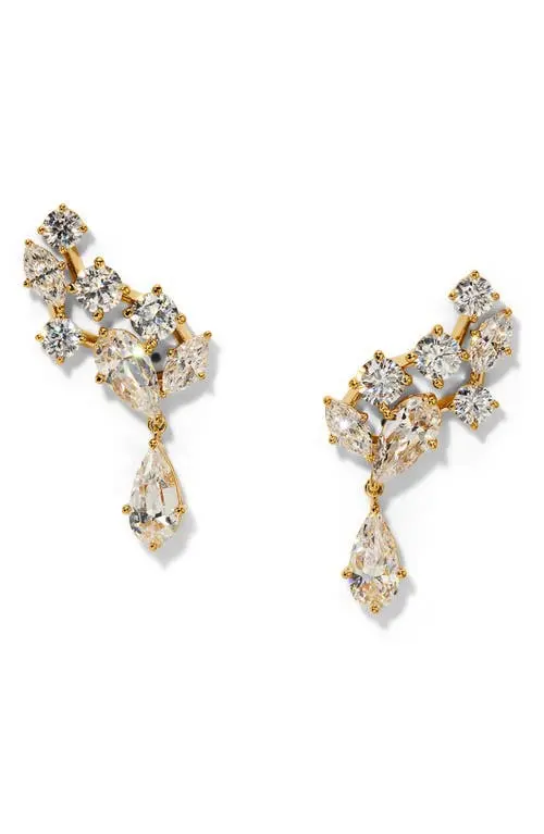 Nadri Riviera Cluster Drop Earrings - Gold