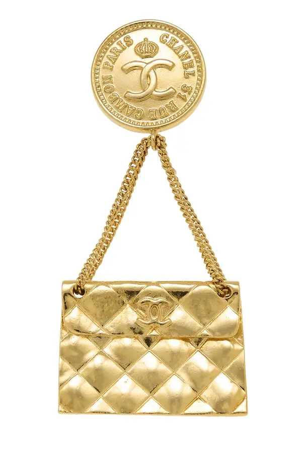 Chanel Flap Bag Brooch - Gold