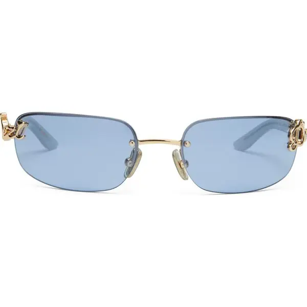 Dezi Bby Grl 65mm Oval Sunglasses - Baby Blue