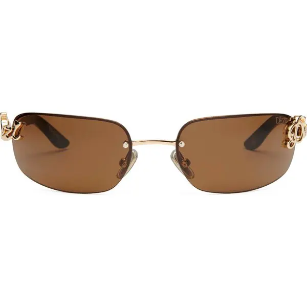 Dezi Bby Grl 65mm Oval Sunglasses - Tortoise/cognac
